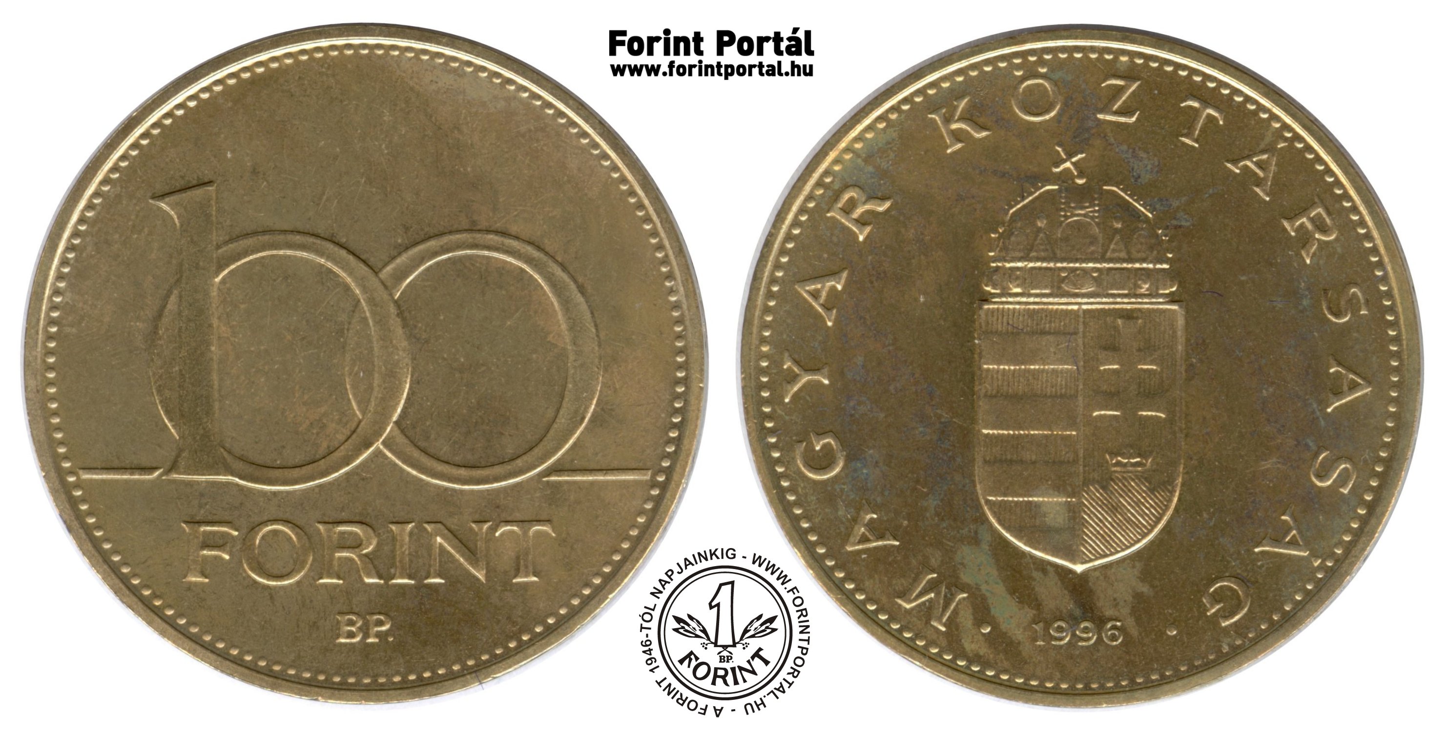 1996 100 forint - Forint Portál Numizmatika - A Forint 1946-tól ...